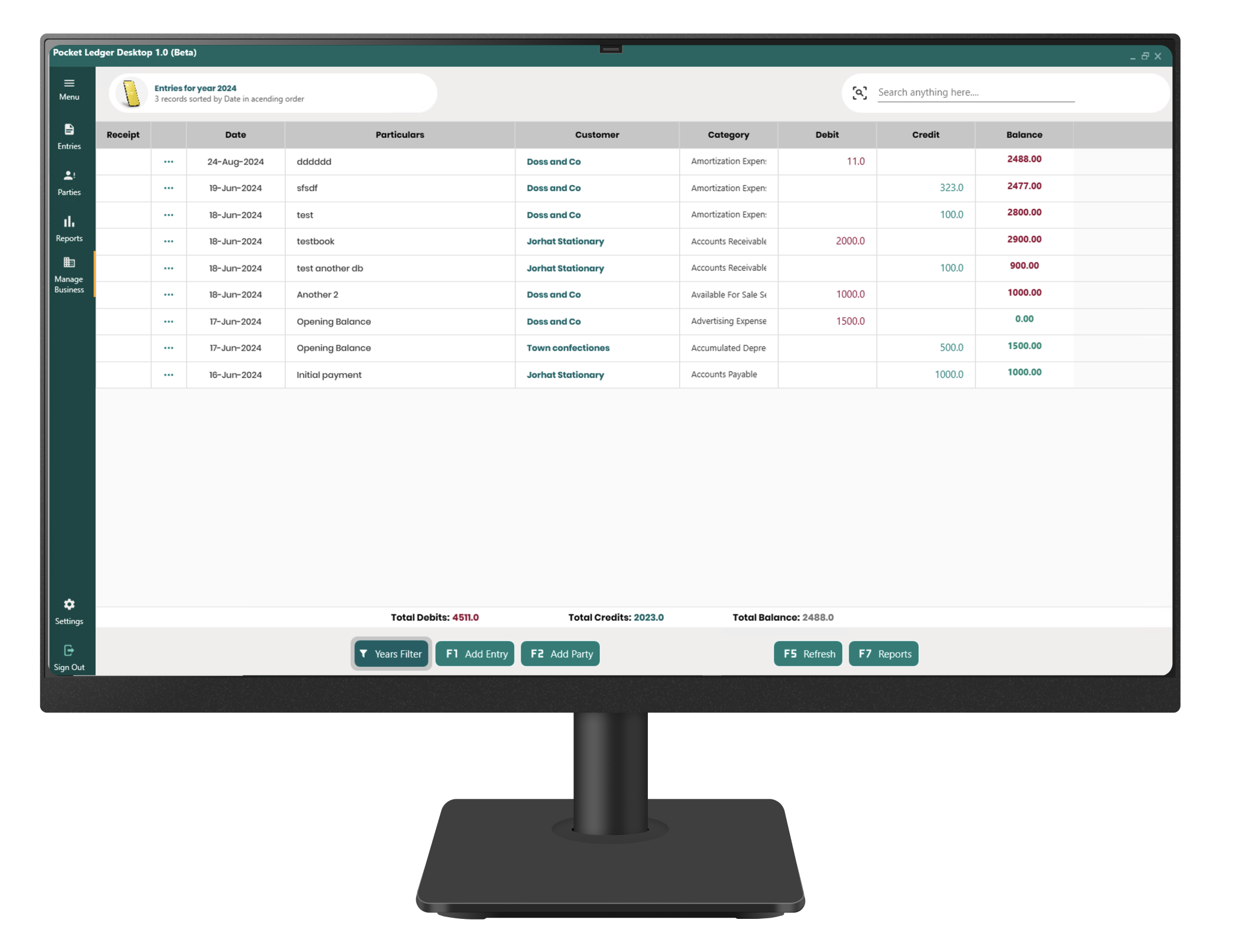 E8 Pocket Ledger Product Documentation